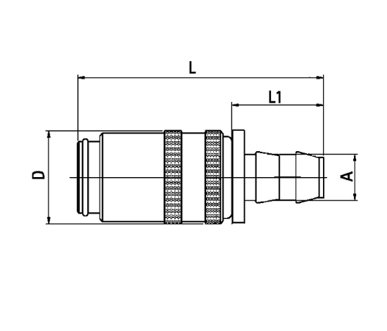 Mould-Shop. Coupling Straight Tail (Push-Lock)